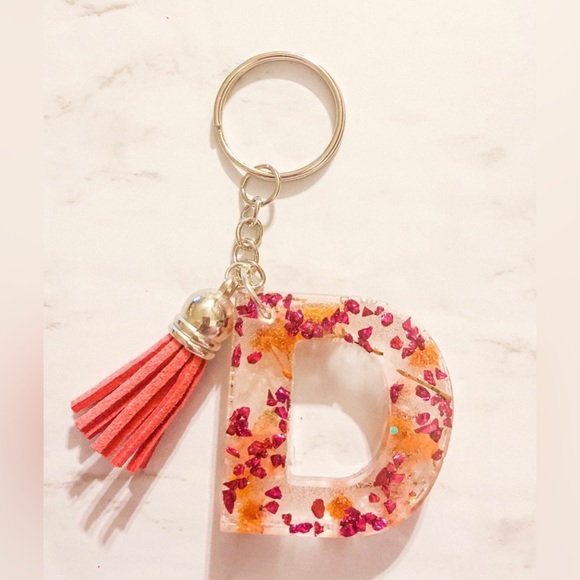 Accessories | Pressed Flower Resin Letter D Keychain | Poshmark
